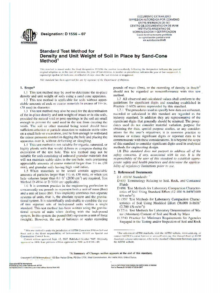 Astm D1556 - 07 | PDF