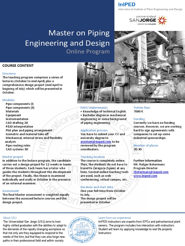 Piping_Engineering_Master_flyer | PDF | Academic Degree | Thesis