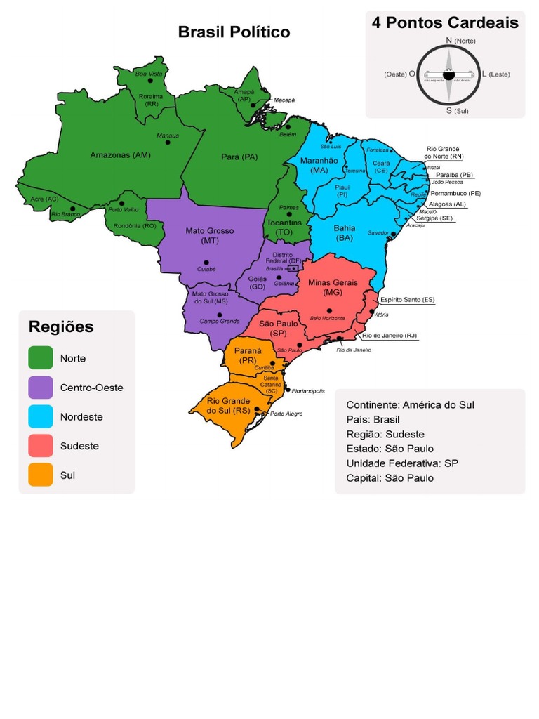 Mapa Das Regiões | PDF