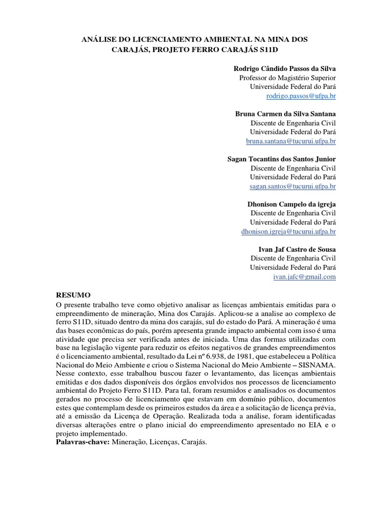 Licenciamento Ambiental na Mina S11D | PDF | Mineração | Biodiversidade