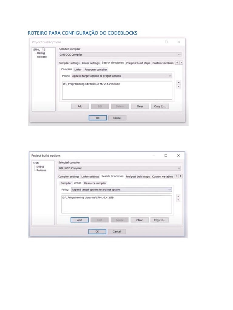 Configuração Cod Blocks Com Mingw Pdf Pdf Compiler Computer Science