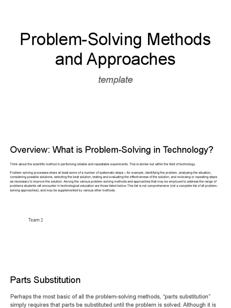 0 Problem-Solving Methods and Approaches, 11 | PDF | Cognition | Computing