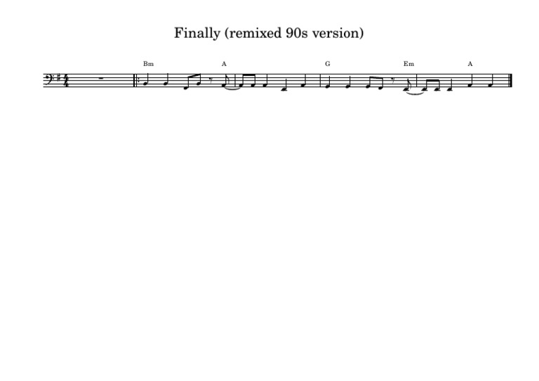 Finally - Remix'd 90s Version - Bass PDF | PDF