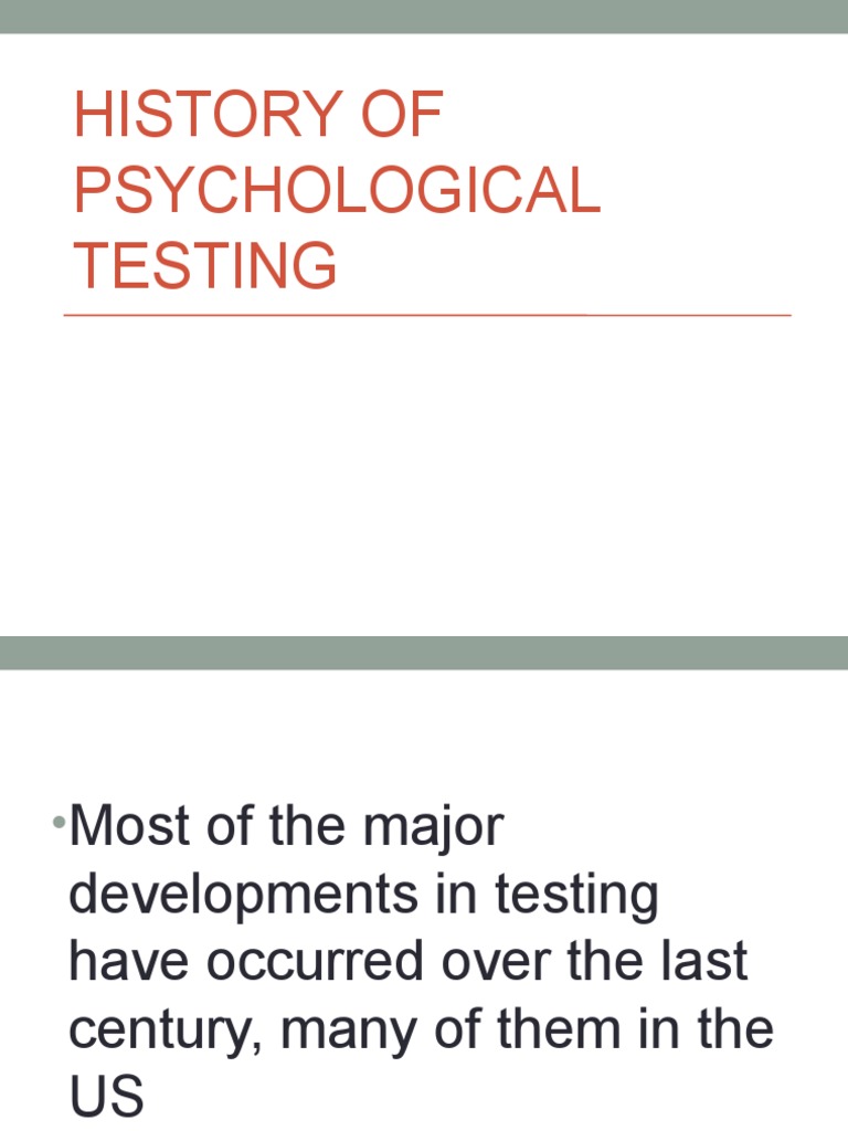 Chapter 2 HISTORY OF PSYCHOLOGICAL TESTING | PDF | Daubert Standard ...