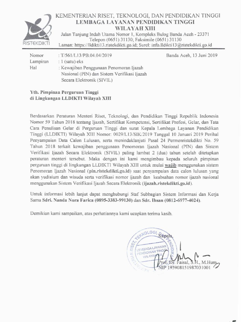 Contoh Surat Dinas Pemberitahuan | PDF