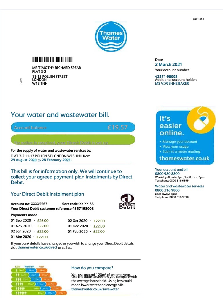 Wiac - Info PDF Thames Water Bill | PDF