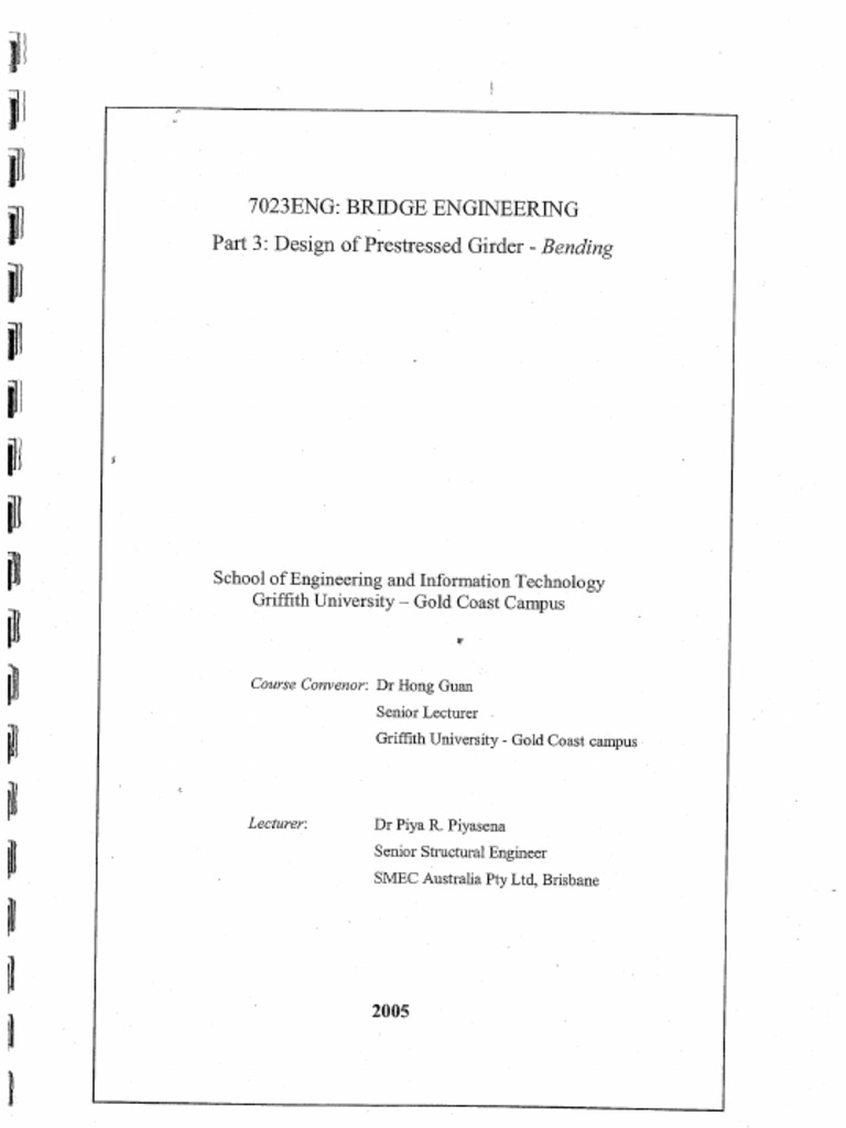 7023ENG Bridge Engineering - Part 3 Design of Prestressed Girder ...