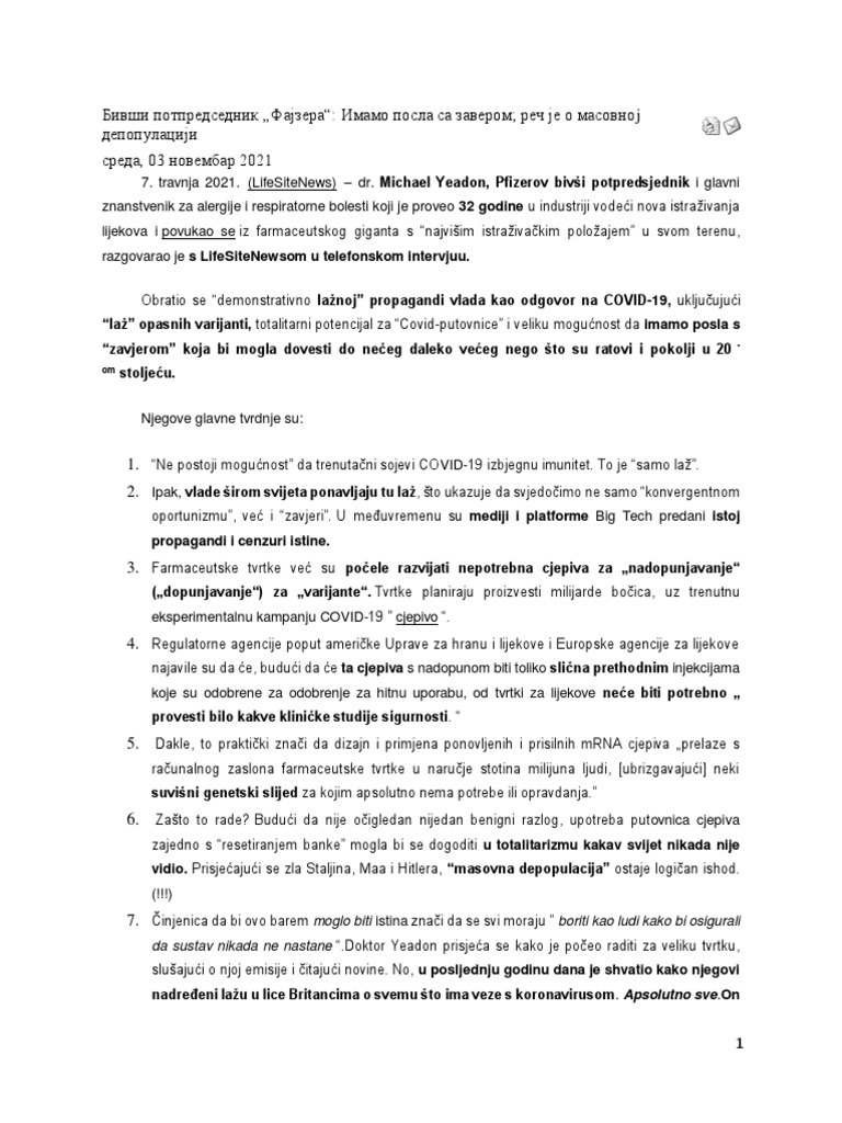 Michael Yeadon | PDF