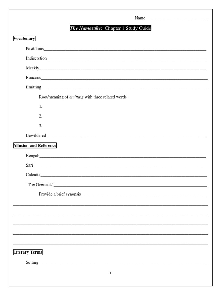 Chapter Study Guides | PDF