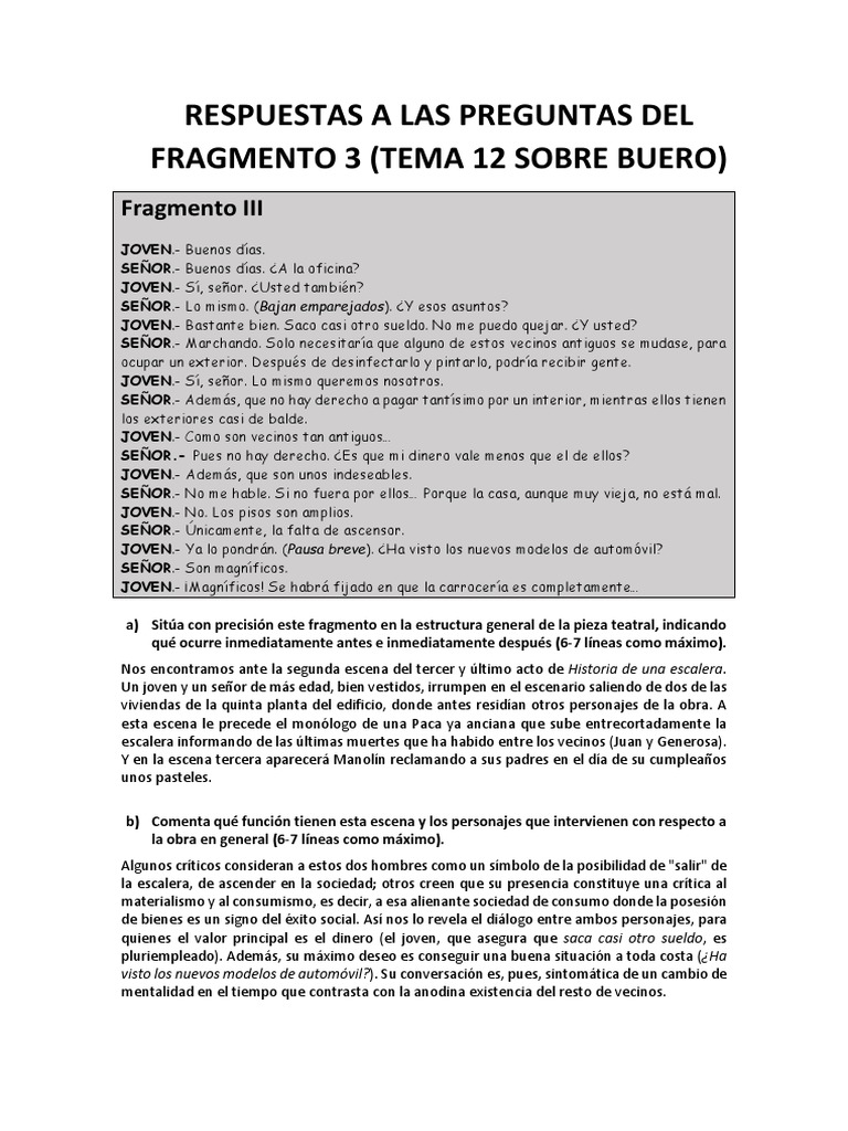 Fragmento de "Historia de una escalera" | PDF | Teatro | Tragedia