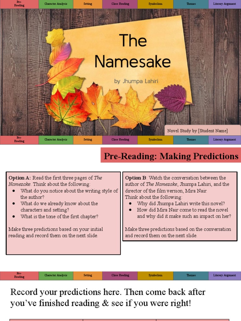 "The Namesake Novel Study Guide" | PDF | Cognition | Cognitive Science