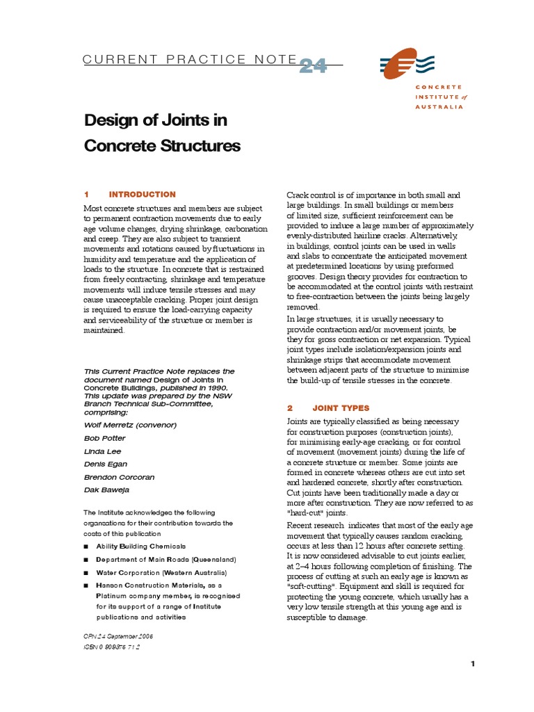 CIA - CPN24 Design-of-Joints-in-Concrete-Structures PDF | PDF ...