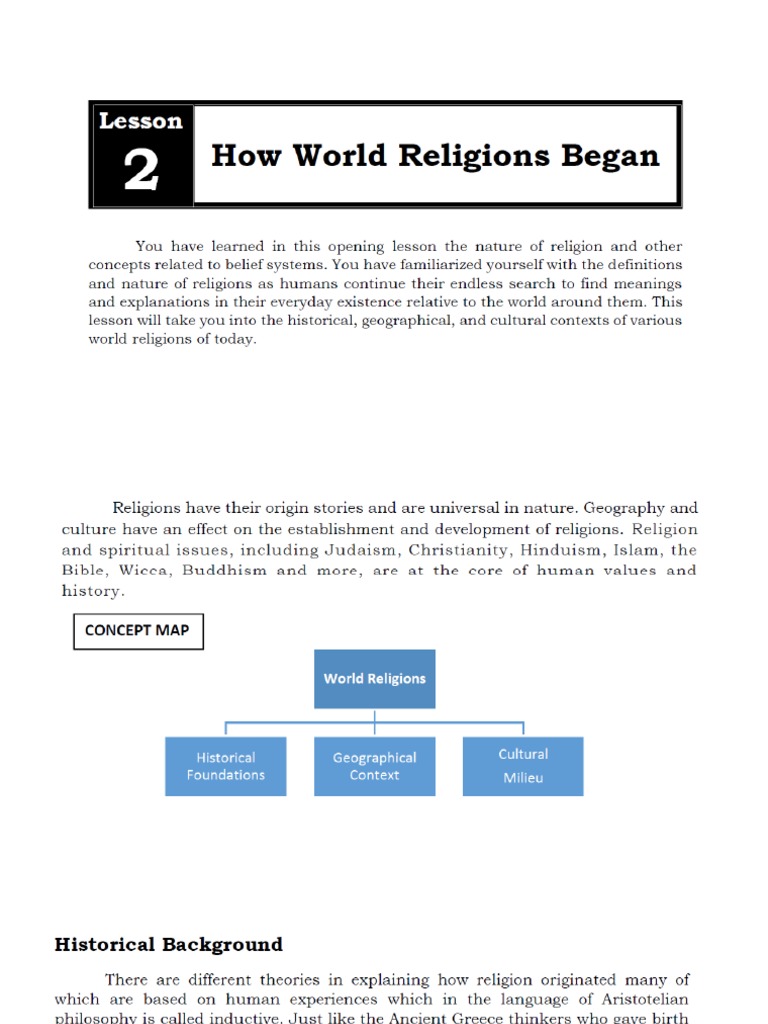 Lesson 2 How World Religions Began PDF | PDF