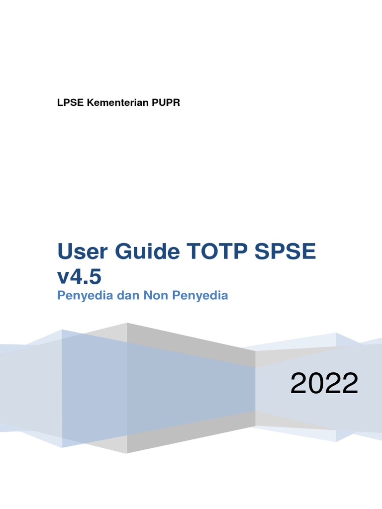 Panduan Aktivasi TOTP SPSE 4.5 | PDF