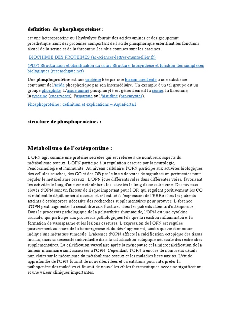 Osteopontin | PDF | Protéines | Métabolisme
