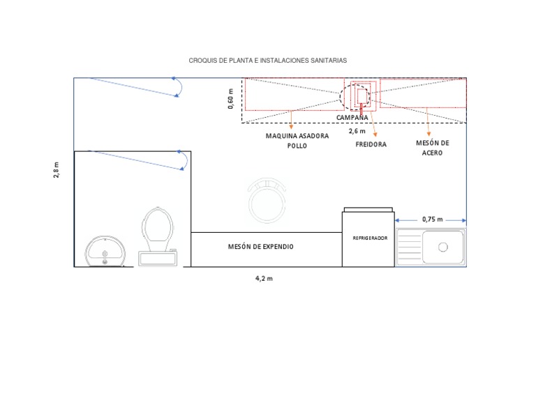 Croquis de Planta e Instalaciones Sanitarias | PDF
