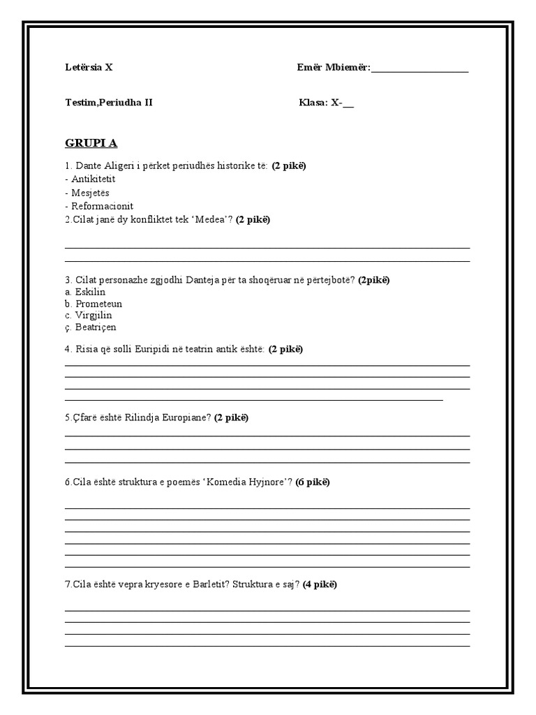 Teste Letersia 10 | PDF