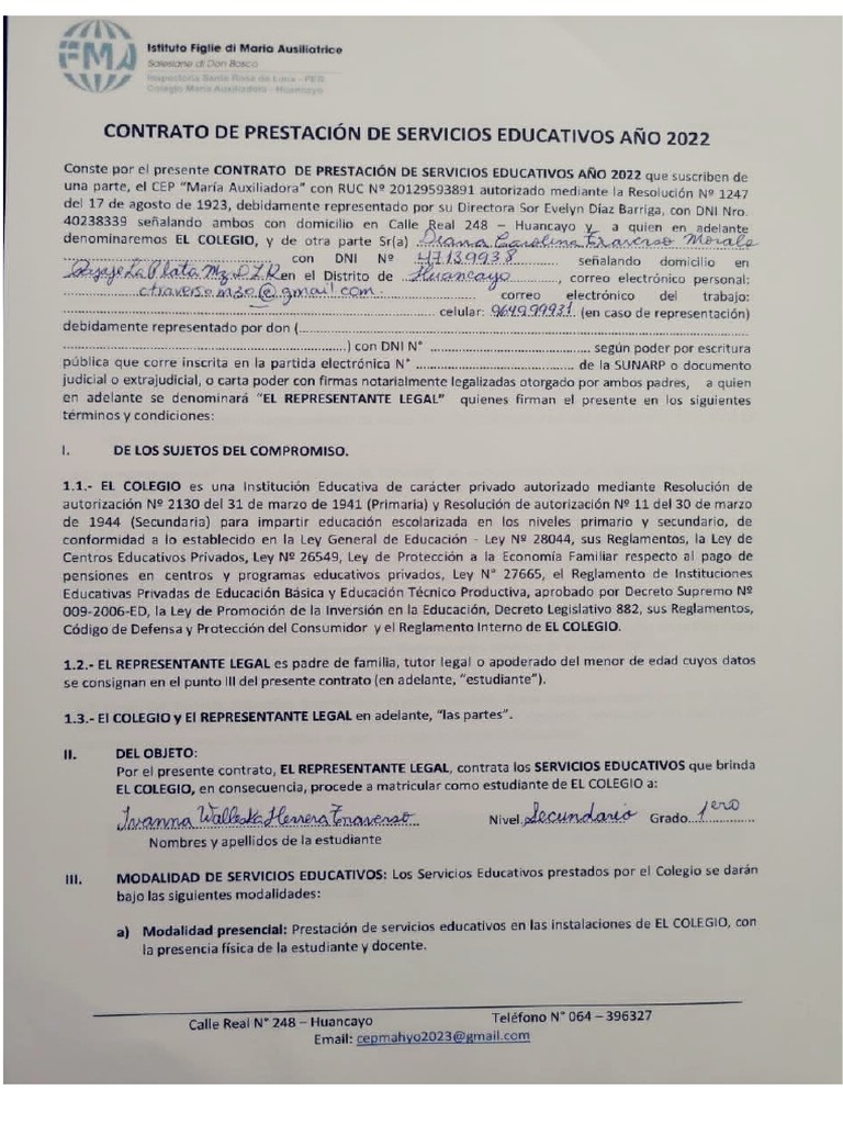 1.contrato Ivanna Herrera | PDF