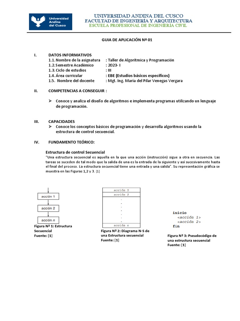 Guia #1.1 - Algoritmos Diagramas de Flujo y Pseudocodigo | PDF | Algoritmos | C Sharp (lenguaje ...