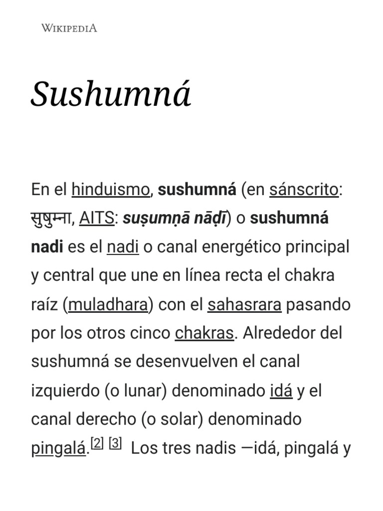 Sushumná - Wikipedia, La Enciclopedia Libre | PDF | Religiones indias ...