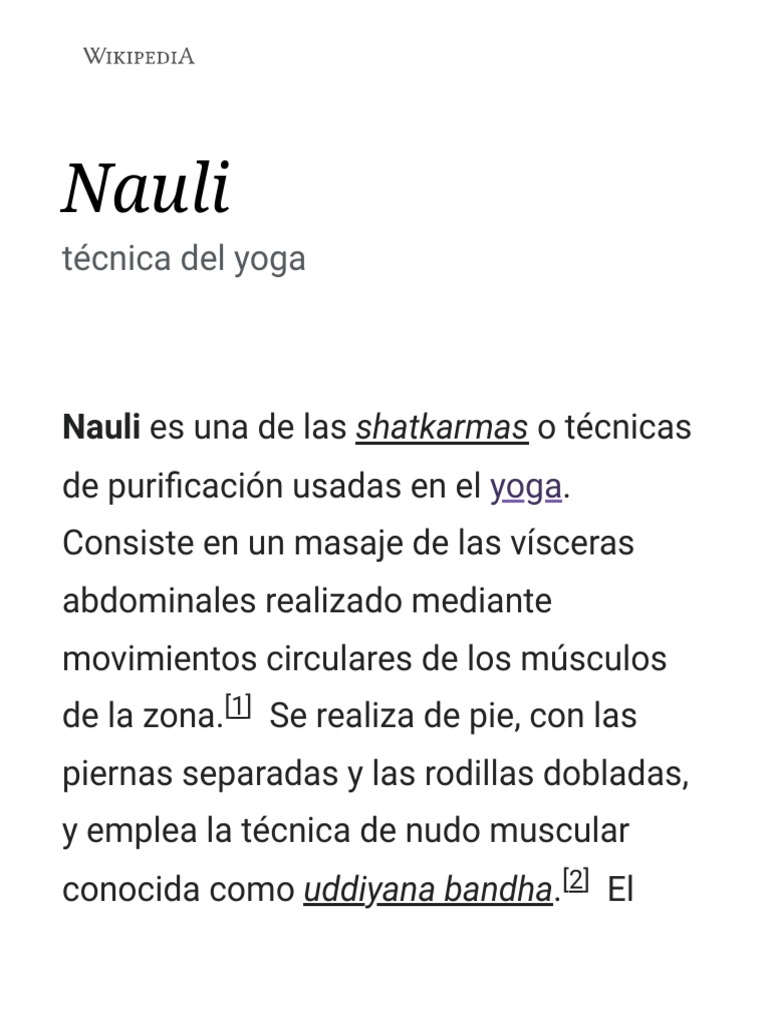 Nauli: Técnica de Purificación en Yoga | PDF | Yoga | sánscrito