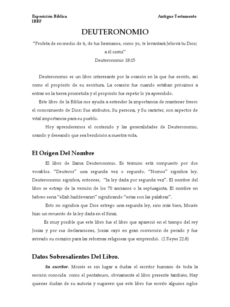 Deuteronomio Libro de | PDF | Libro de Deuteronomio | Moisés