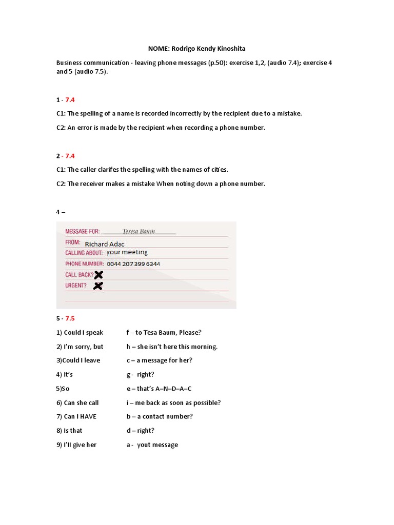 Business Communication Exercises | PDF