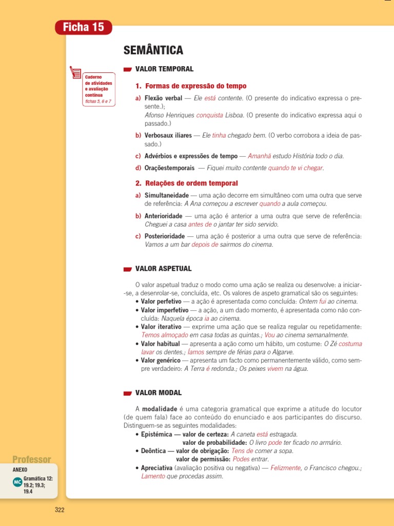 Valores (Aspetual, Modal e Temporal) | PDF | Famílias linguísticas ...