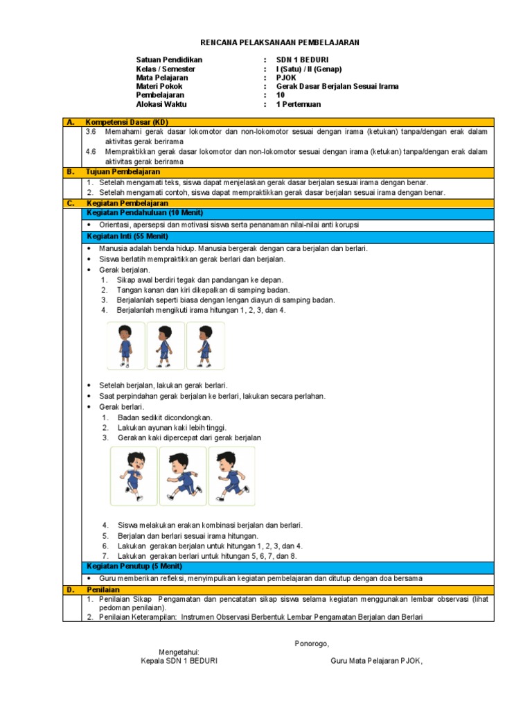 Contoh RPP Pjok | PDF