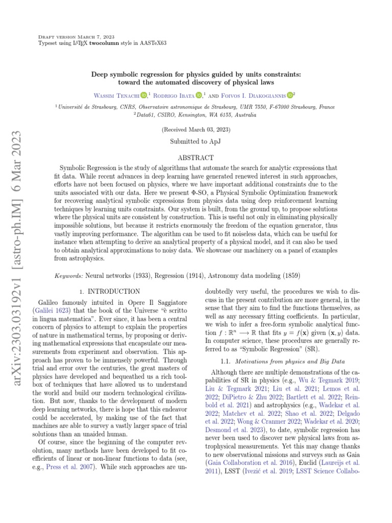 Deep Symbolic Regression For Physics Guided by Units Constraints PDF ...