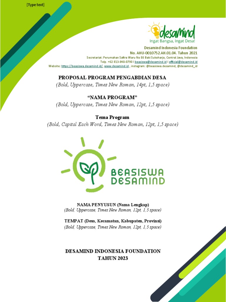 Templete Grand Design Projek Sosial Desamind | PDF | Karier ...