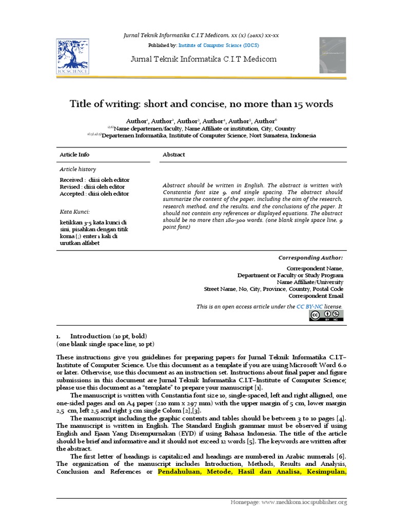 Template SINTA 4 | PDF