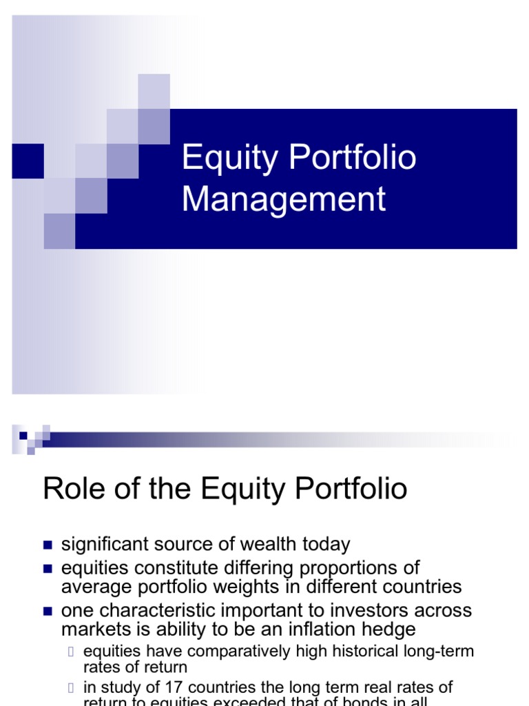 Equity Portfolio Management | PDF