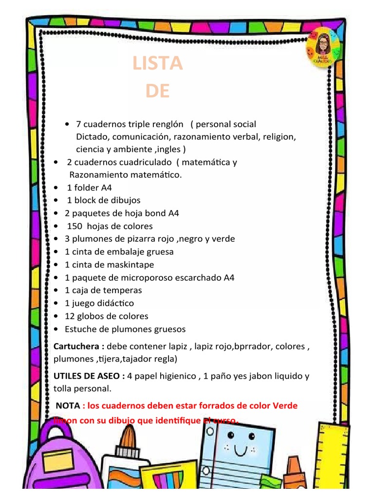 Lista de Utiles | PDF