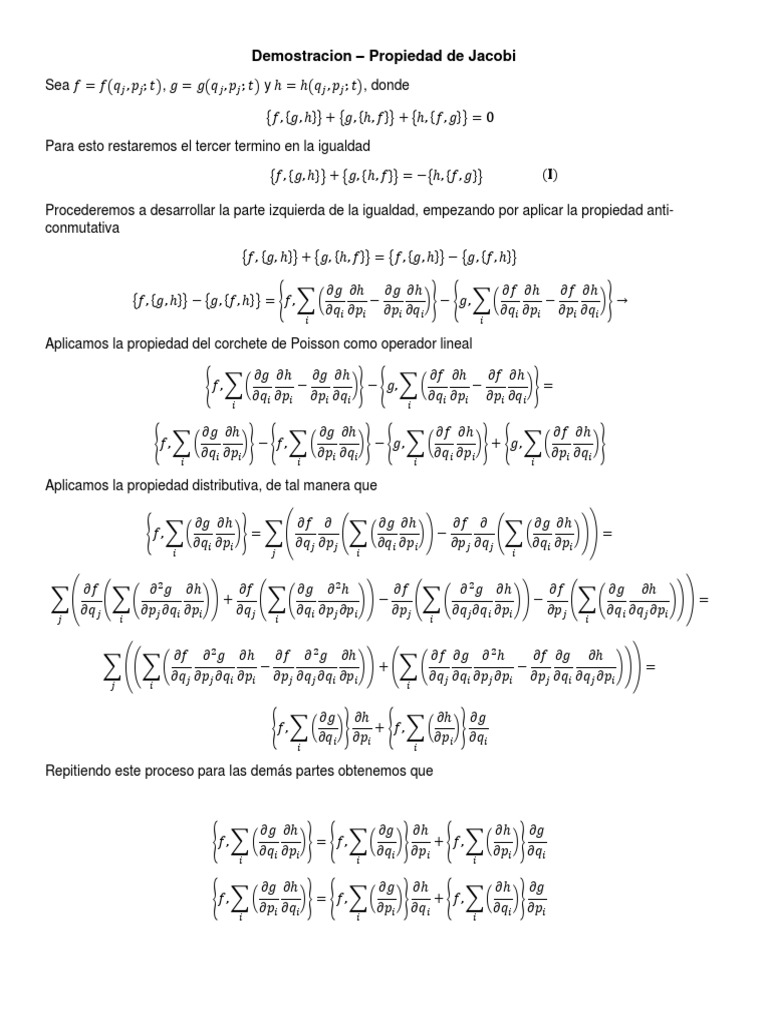 Demostración Identidad de Jacobi | PDF | Álgebra abstracta | Conceptos ...