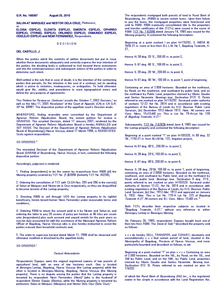 Evidence - Salun-At Marquez VS Espejo | PDF | Parol Evidence Rule | Appeal Evidence - Salun-At Marquez VS Espejo | PDF | Parol Evidence Rule | Appeal