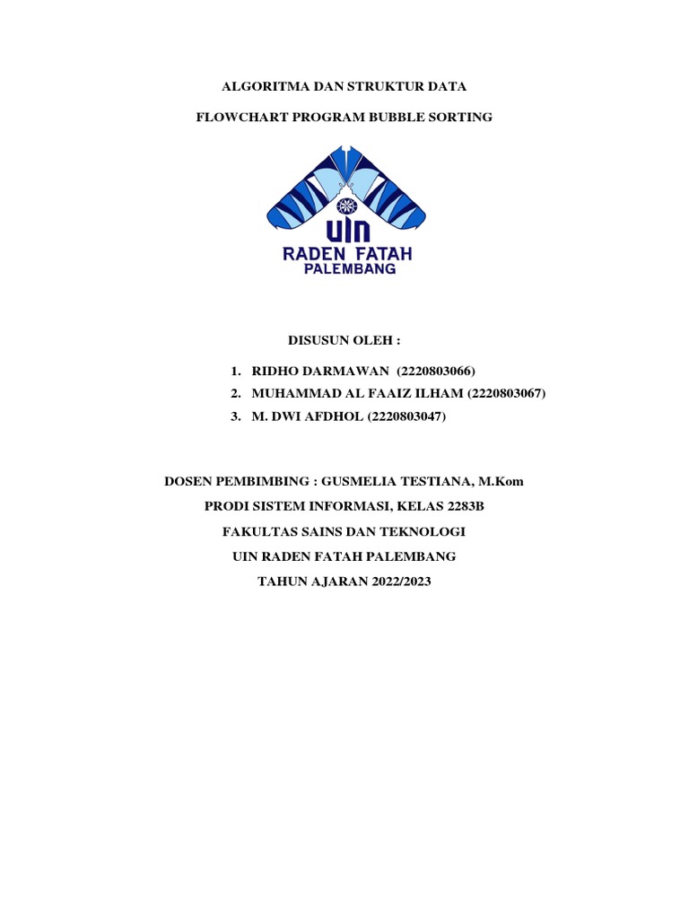 Definisi Dan Flowchart Java Metode Bubble Sort | PDF