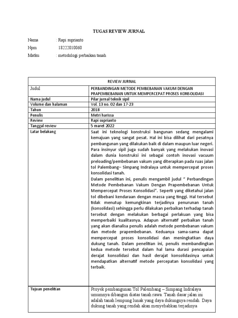 Review Jurnal Rapi Suprianto | PDF