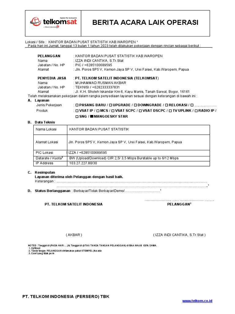 Form Ba Instalasi Mangoestar BPS-2 | PDF