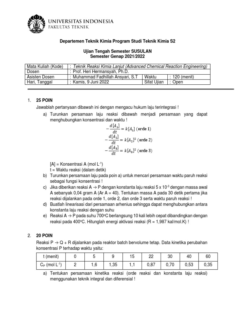 Ujian SUSULAN TRK Lanjut 2022 | PDF