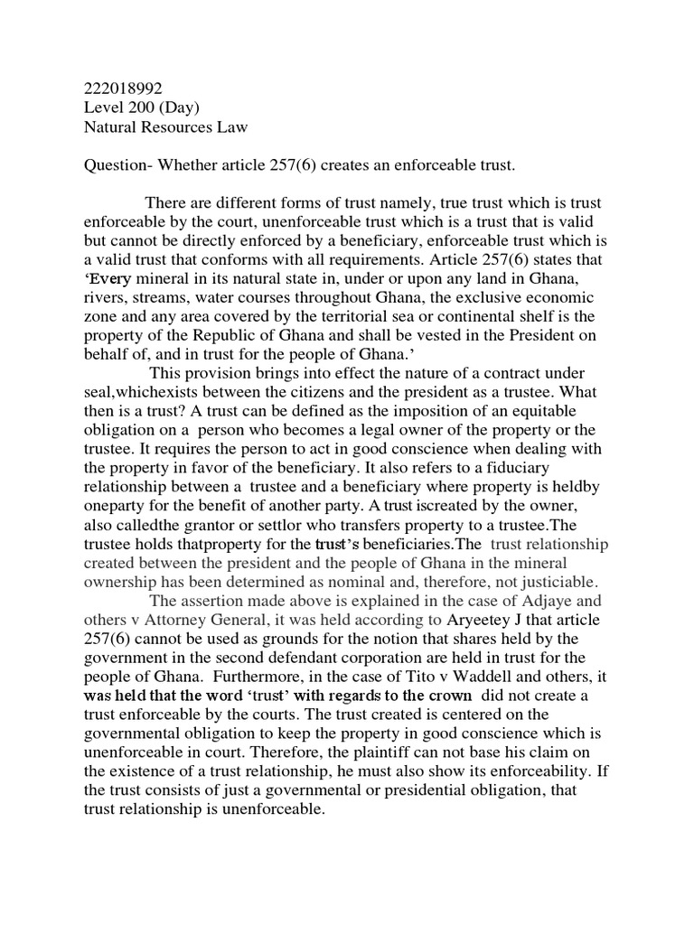 Natural Resource Law | PDF | Trust Law | Trustee
