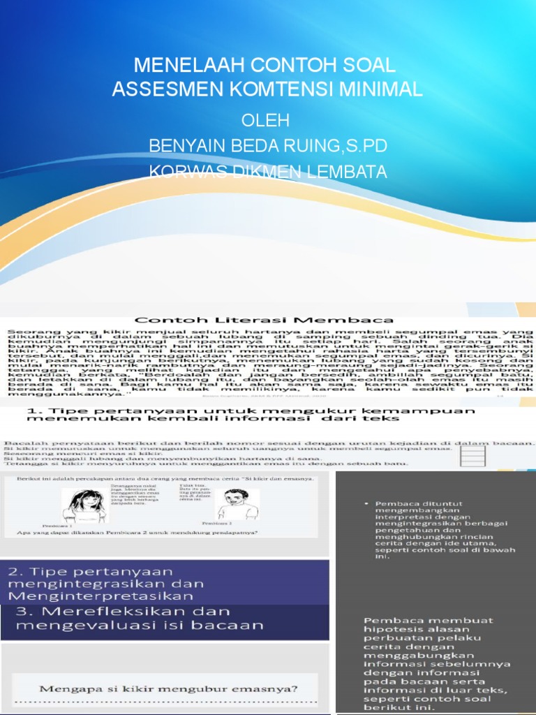 Menelaah Contoh Soal Akm-ppt Ok | PDF