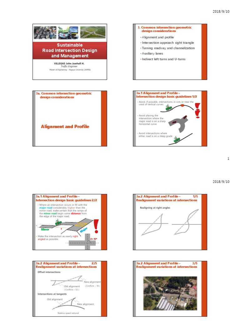 Fundamentals of Intersected Geometric Design | PDF | Lane | Traffic