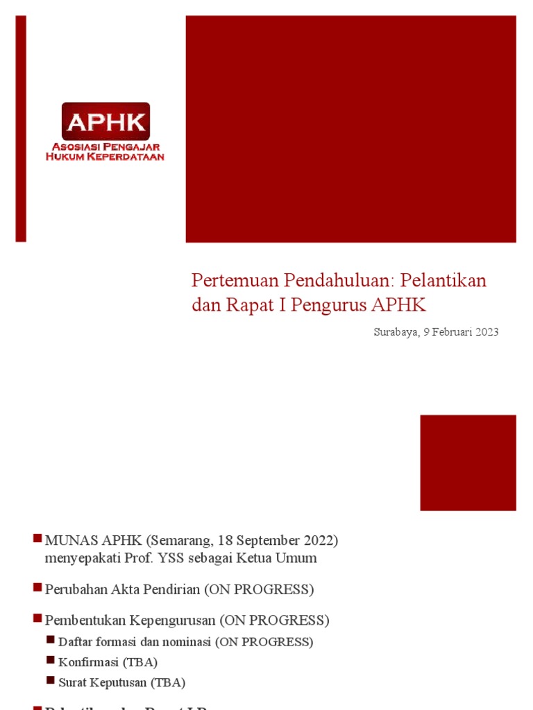 Bahan Rapat APHK-UNISLA (09.02.2023) | PDF