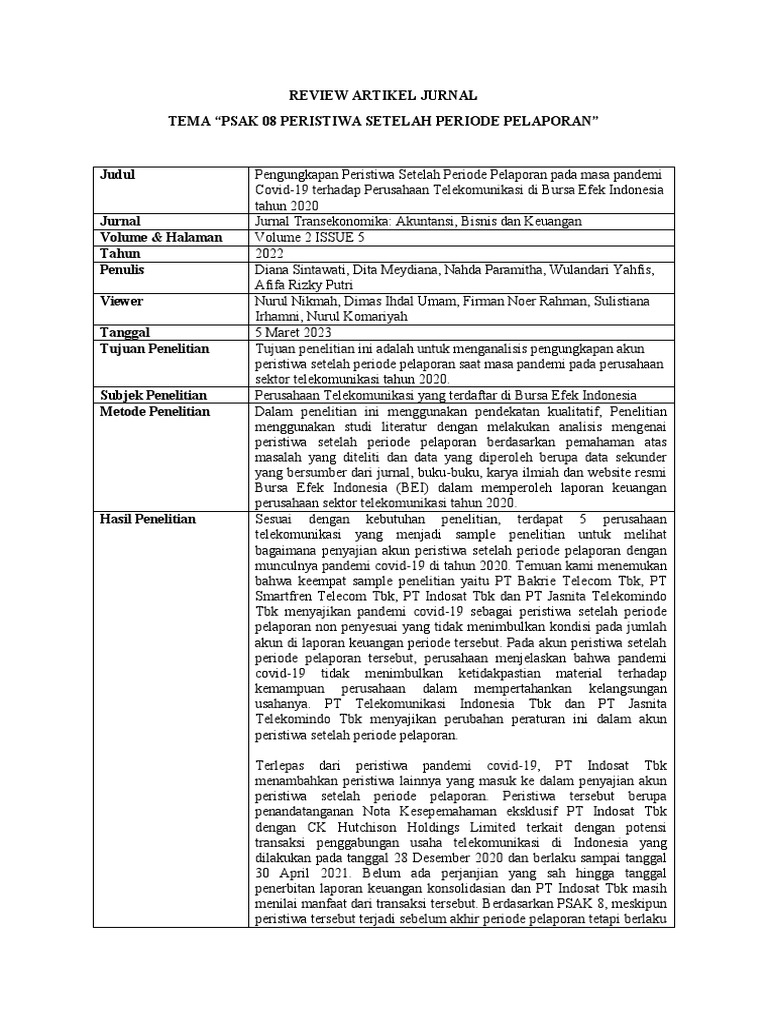 Review Artikel Jurnal | PDF