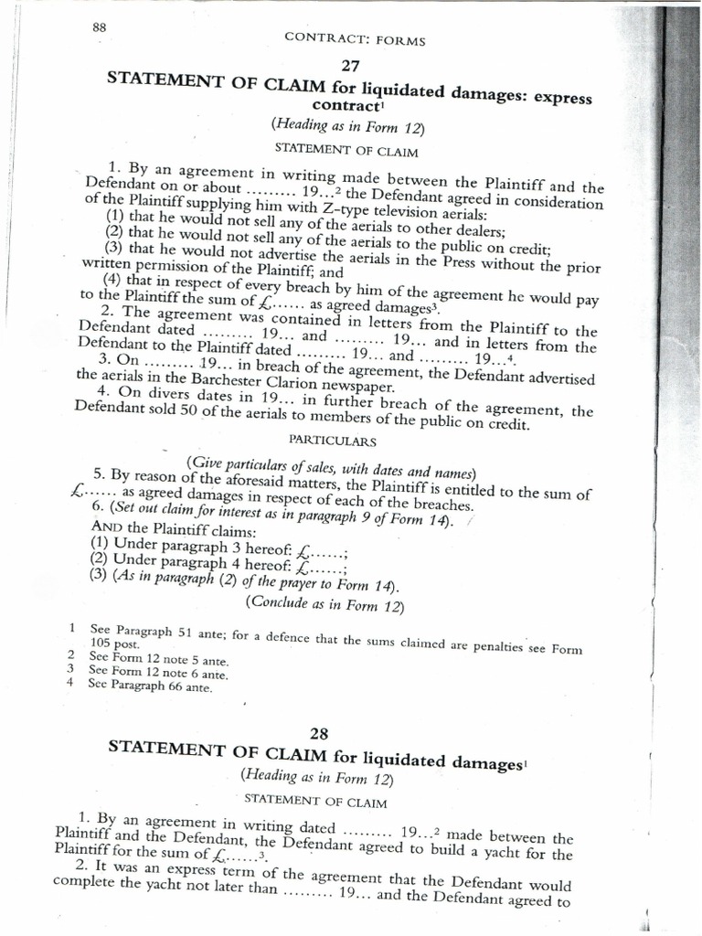 Forms - Statement of Claim | PDF