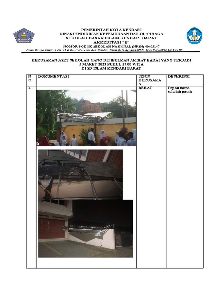Laporan Bencana Alam SMP Nusantara Kendari | PDF