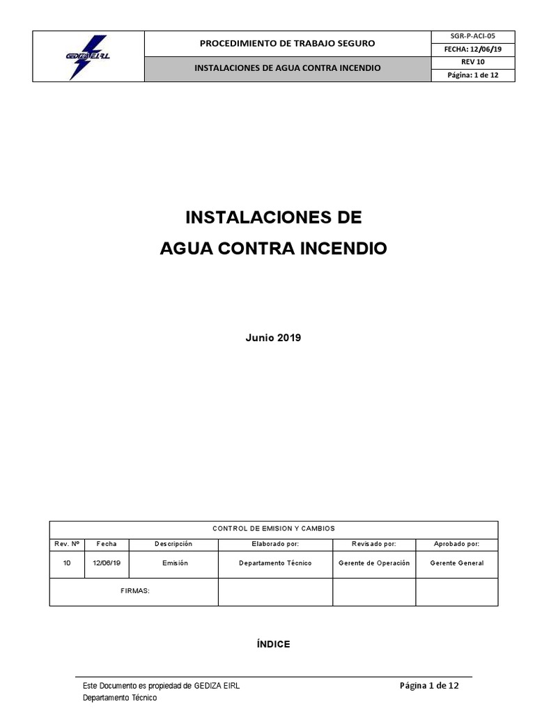 11.3 Procedimiento de Instalaciones de ACI PDF | PDF | Tubería (transporte de fluidos ...