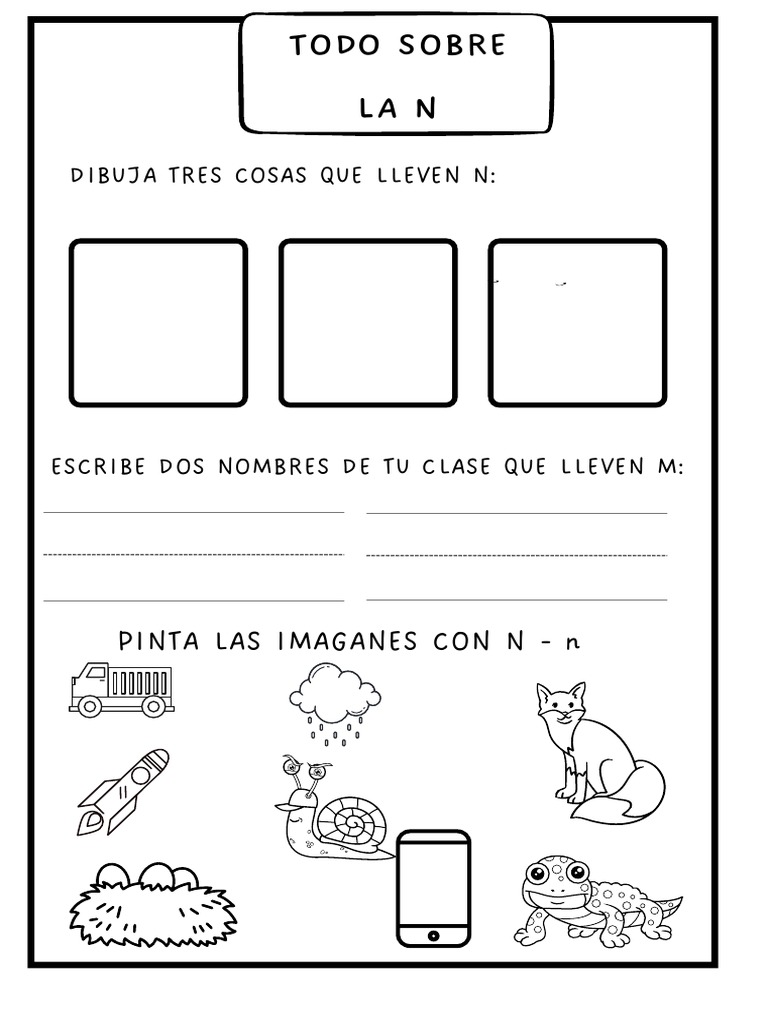 Ficha Lectoescritura Letra M Blanco Negro PDF | PDF