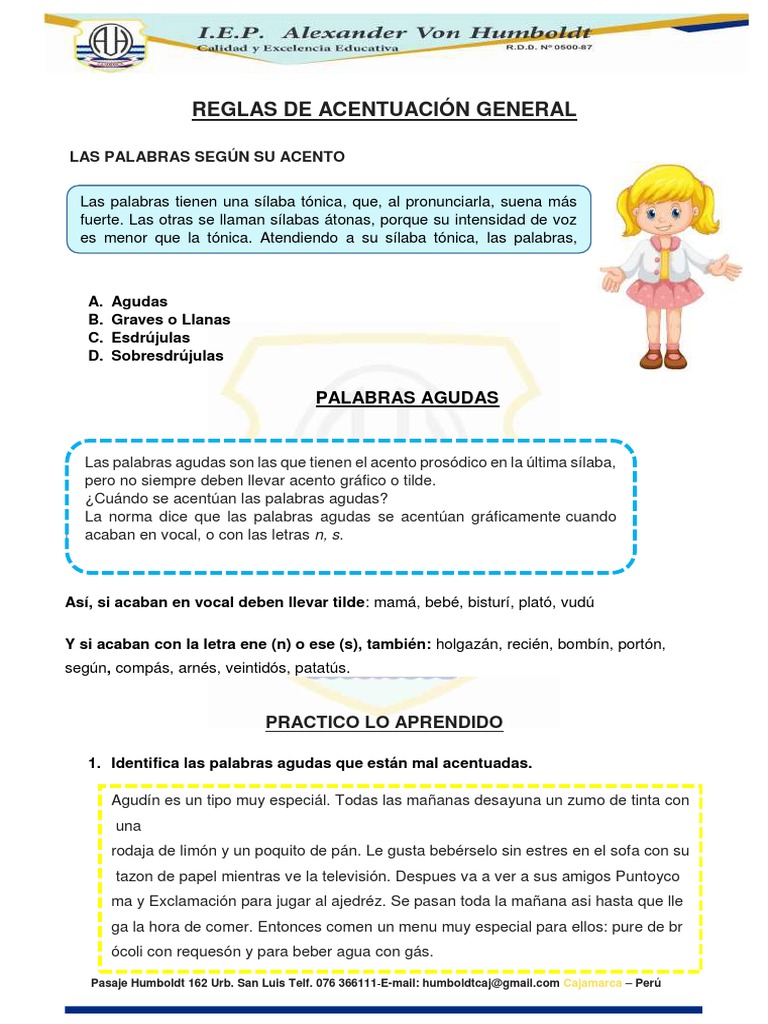 Reglas Generales de Acentuación | PDF | Lingüística | Fonética